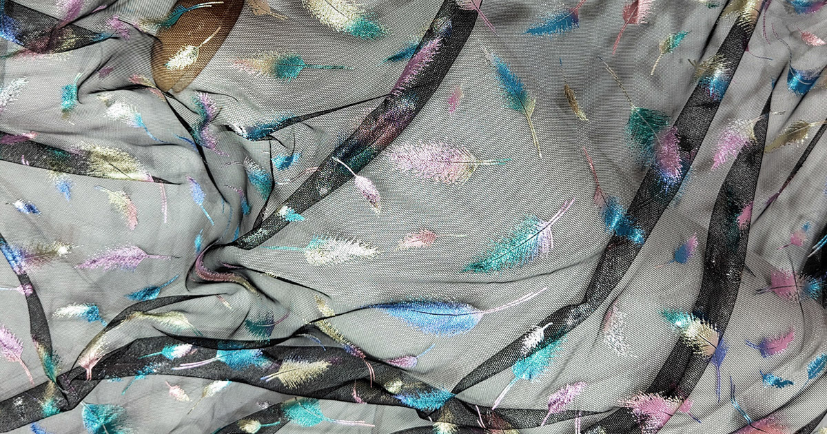 Refined Feather Pattern Lace/Printed Fabrics for Sale - OneYard