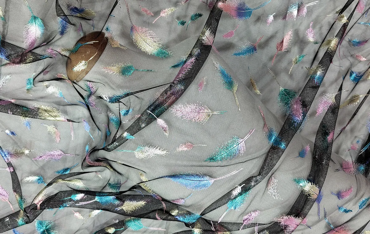 Luxury Ivory Pearl Adorned Soft Tulle Heavy Fabric - OneYard