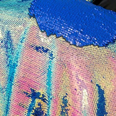 Sparkly Iridescent Green & Blue Magical Sequin Fabric - OneYard