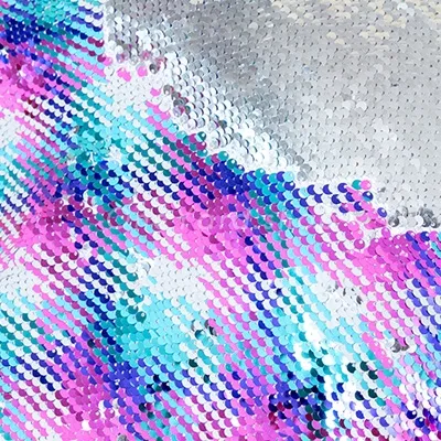 Pink Daffodil Iridescent to Eggplant Reversible Sequin - OneYard