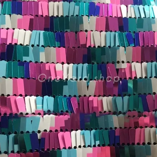 Shiny Blue&purple Geometry Polygon Mirror Sequin Fabric - OneYard