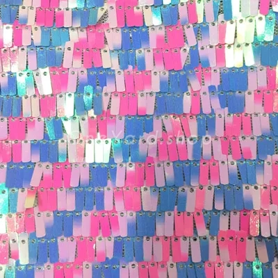 Shiny Blue&purple Geometry Polygon Mirror Sequin Fabric - OneYard