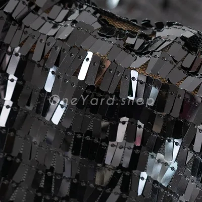 Iridescent Specter 3x9 Rectangle Metallic Sequin Fabric - OneYard