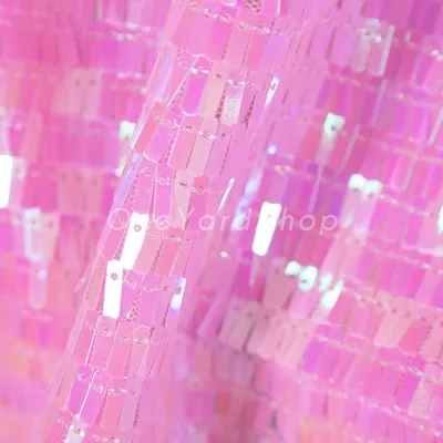Iridescent Dream Color Square Sequin Prom Dress Fabric - OneYard