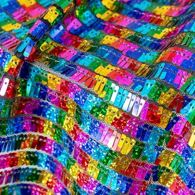 Dazzling Iridescent Pink 3x9 Rectangular Sequin Fabric - OneYard