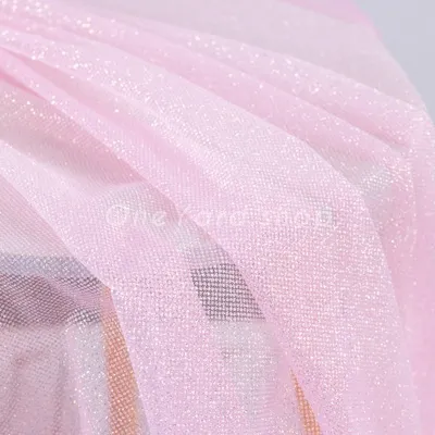 Hot Pink Glitter Mesh with Densely Small Diamond Glued - OneYard