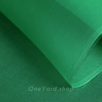 Emerald Green Sheer Shiny See-through Organza Fabric - OneYard