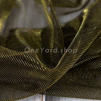 Metallic Sheer Pink Lurex Mesh See-through Dress Fabric - OneYard