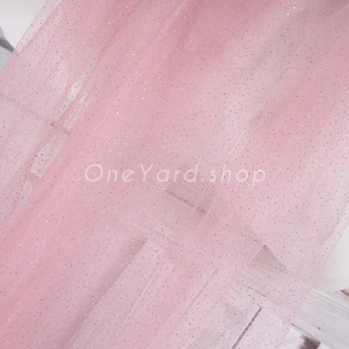 Flowing and Sheer Dense Mesh Peach Solid Soft Tulle - OneYard