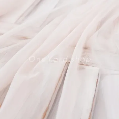 Metallic Sheer Pink Lurex Mesh See-through Dress Fabric - OneYard