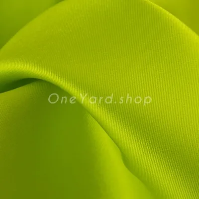 Fashionable Lemon Green Twill Weave Thick Satin Fabric - OneYard