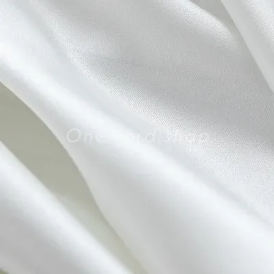 Structural Off-white Mikado Luxury White Twill Satin - OneYard