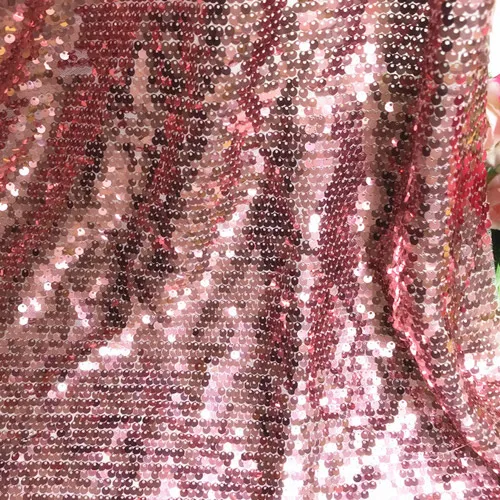 Dazzling Magenta 3mm Sequins Allover on Satin Backing - OneYard