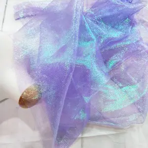 Iridescent Silver Paillette Sequins Metallic Fabric - OneYard