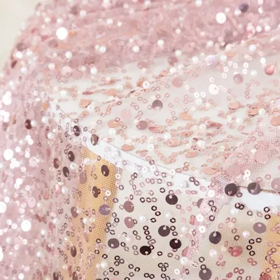 Luxury Bead Vine Plant Pattern Sequin Lace Mesh Fabric - OneYard