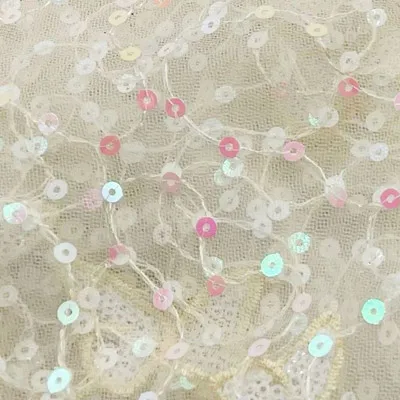 Iridescent Fluorescence Dot Glued Illusion Mesh Fabric - OneYard