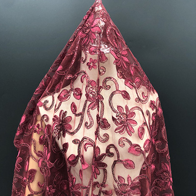 Sequinned Black Spider Web Pattern Mesh Lace Fabric - OneYard