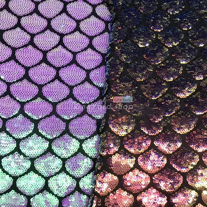 Iridescent Mermaid Scales Sequin Fabric by the Yard - OneYard