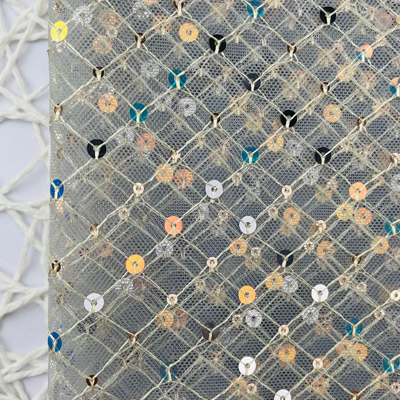 Grid Pattern Lace/Mesh/Metallic Fabrics for Sale - OneYard