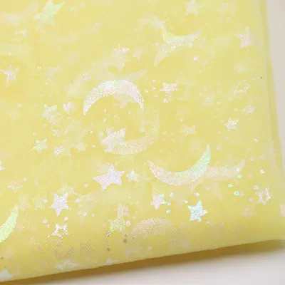 Iridescent Fluorescence Dot Glued Illusion Mesh Fabric - OneYard