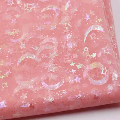 Iridescent Fluorescence Dot Glued Illusion Mesh Fabric - OneYard