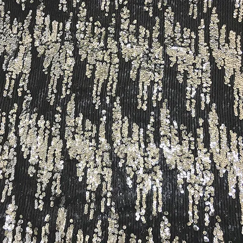 Metallic Silver Clustered Sequin Fabric - OneYard