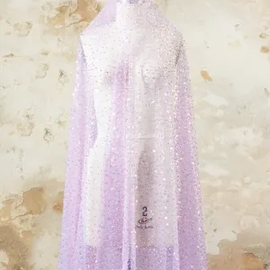 Sparkly Beautiful Lilac Metallic Fabric by the Yard - OneYard