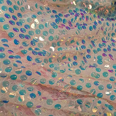 18mm Iridescent Dark Galaxy Round Sequin Glitter Fabric - OneYard