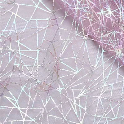 Iridescent Fluorescence Dot Glued Illusion Mesh Fabric - OneYard
