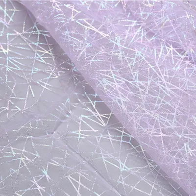 Iridescent Glitter Baby Blue Airy Mesh Sold by the Yard - OneYard