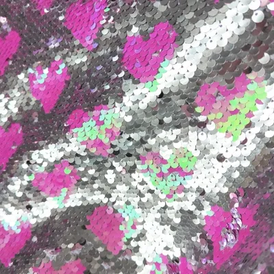 Sparkly 3mm Iridescent Pink Sequin Over Satin Fabric - OneYard