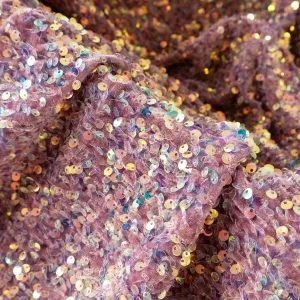 Iridescent Shining Sequins Allover Velvet Fabric - OneYard