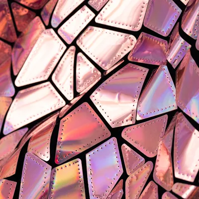 Metallic Pink Striped Pattern Sequin Dressmaking Fabric - OneYard