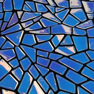 Green & Blue Iridescent Square Pattern Sequin Fabric - OneYard