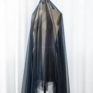 Black and Blue Iridescent Midnight Sheer Lurex Mesh - OneYard