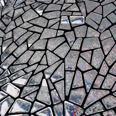 Shiny Blue&purple Geometry Polygon Mirror Sequin Fabric - OneYard