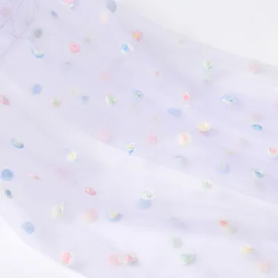 Cinquefoil Flowers Netting Mesh Fabric by the Yard - OneYard