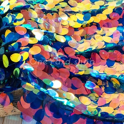 Dreamy Translucent Pink 18MM Dangling Sequin Fabric - OneYard