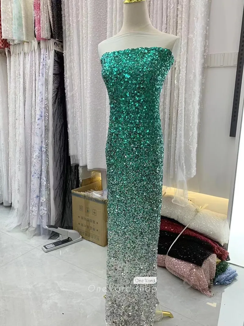 Gorgeous Ombre Color High-density Mini Sequin Fabric - OneYard