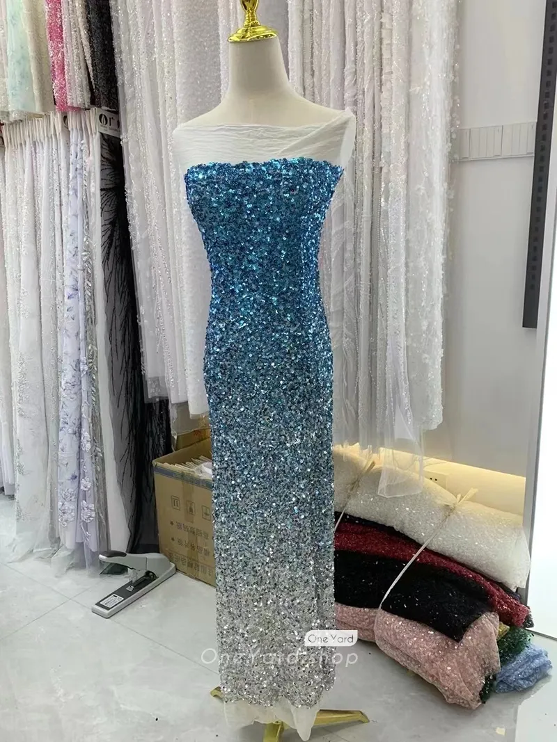 Gorgeous Ombre Color High-density Mini Sequin Fabric - OneYard