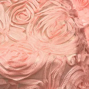 Satin 3D Rose Dress Fabric by the Yard - OneYard
