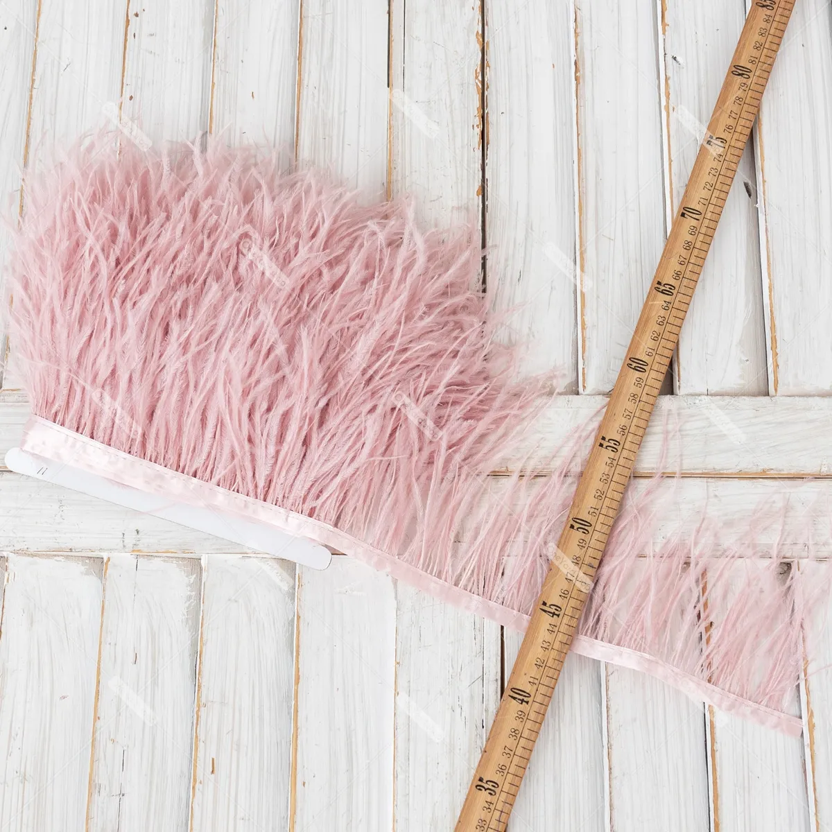 Pastel Pink Real Soft Ostrich Feather Trim for Dresses - OneYard
