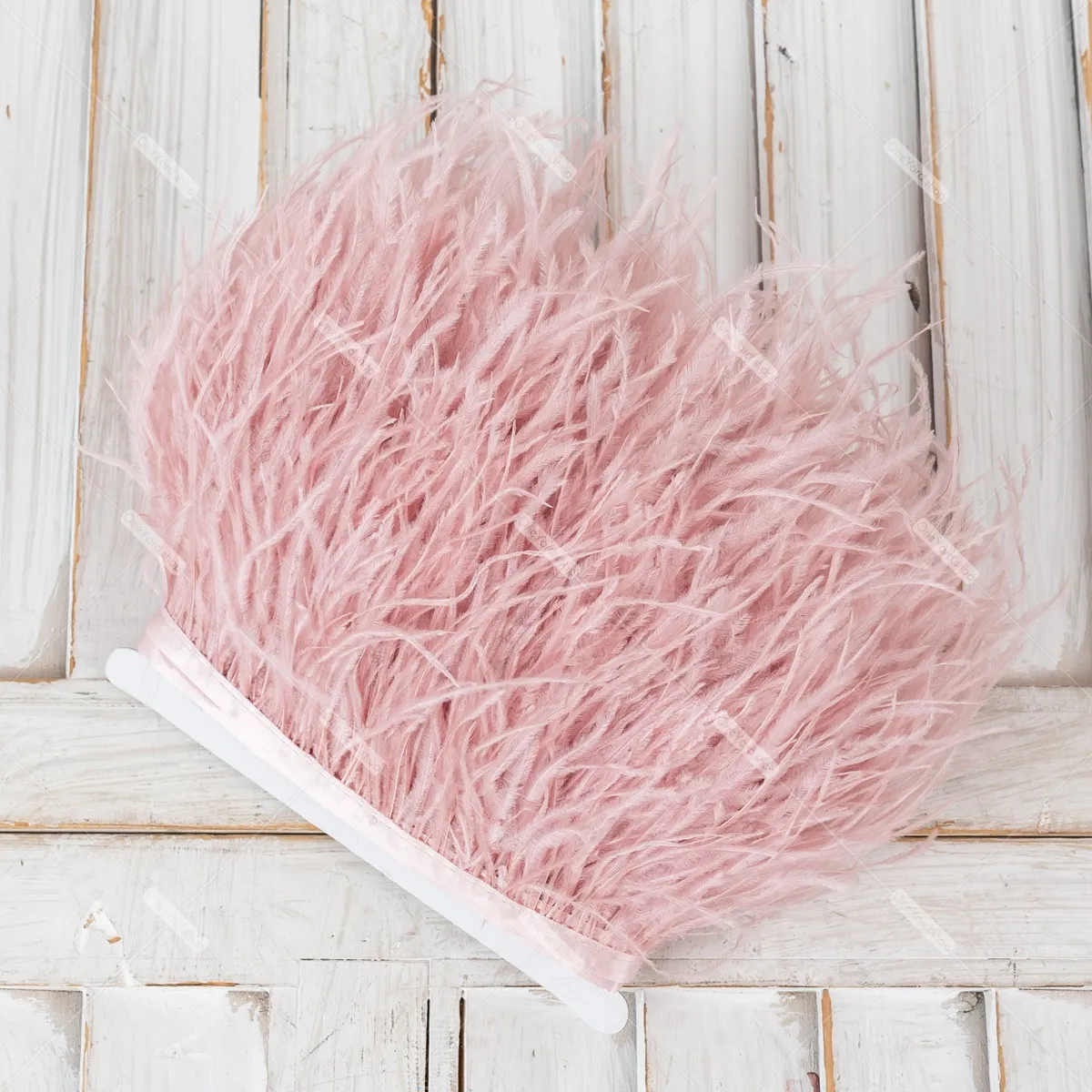 Pastel Pink Real Soft Ostrich Feather Trim for Dresses - OneYard