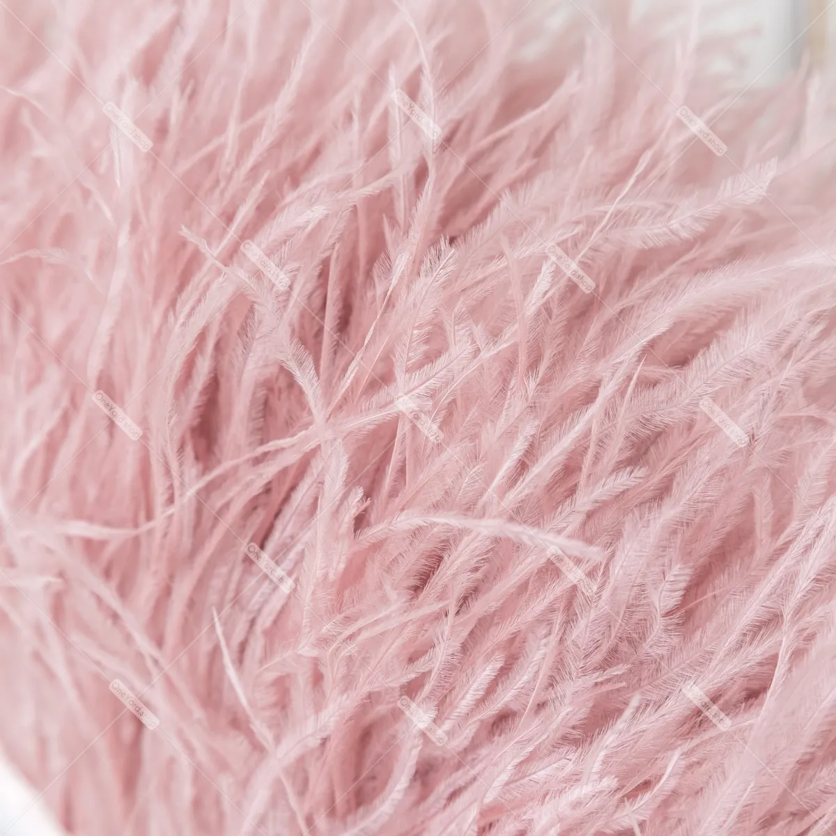 Pastel Pink Real Soft Ostrich Feather Trim for Dresses - OneYard