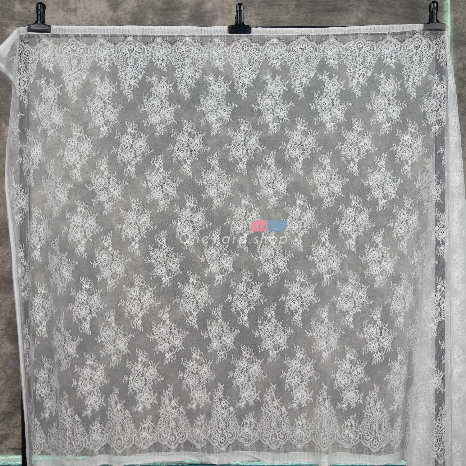 Eucharis Pattern Elelash Lace Fabric by the Yard - OneYard