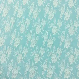 Ivory White Flower Leaf Pattern Embroidery Bridal Lace - OneYard