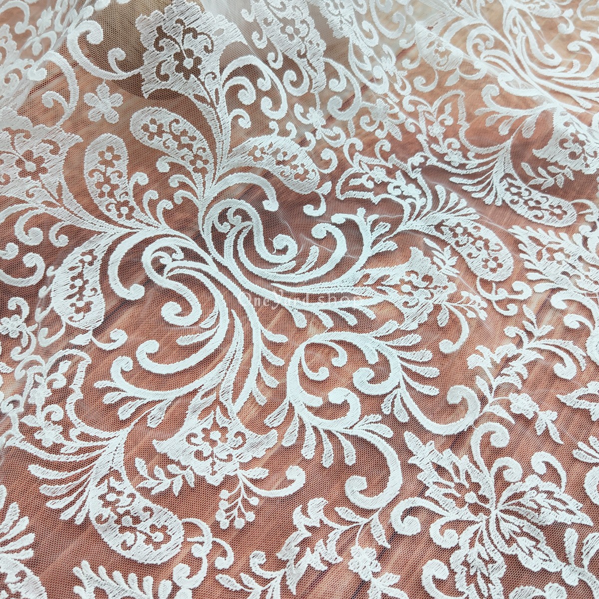 Ivory Lace and Chiffon Overskirt Short Wedding Dress - VQ