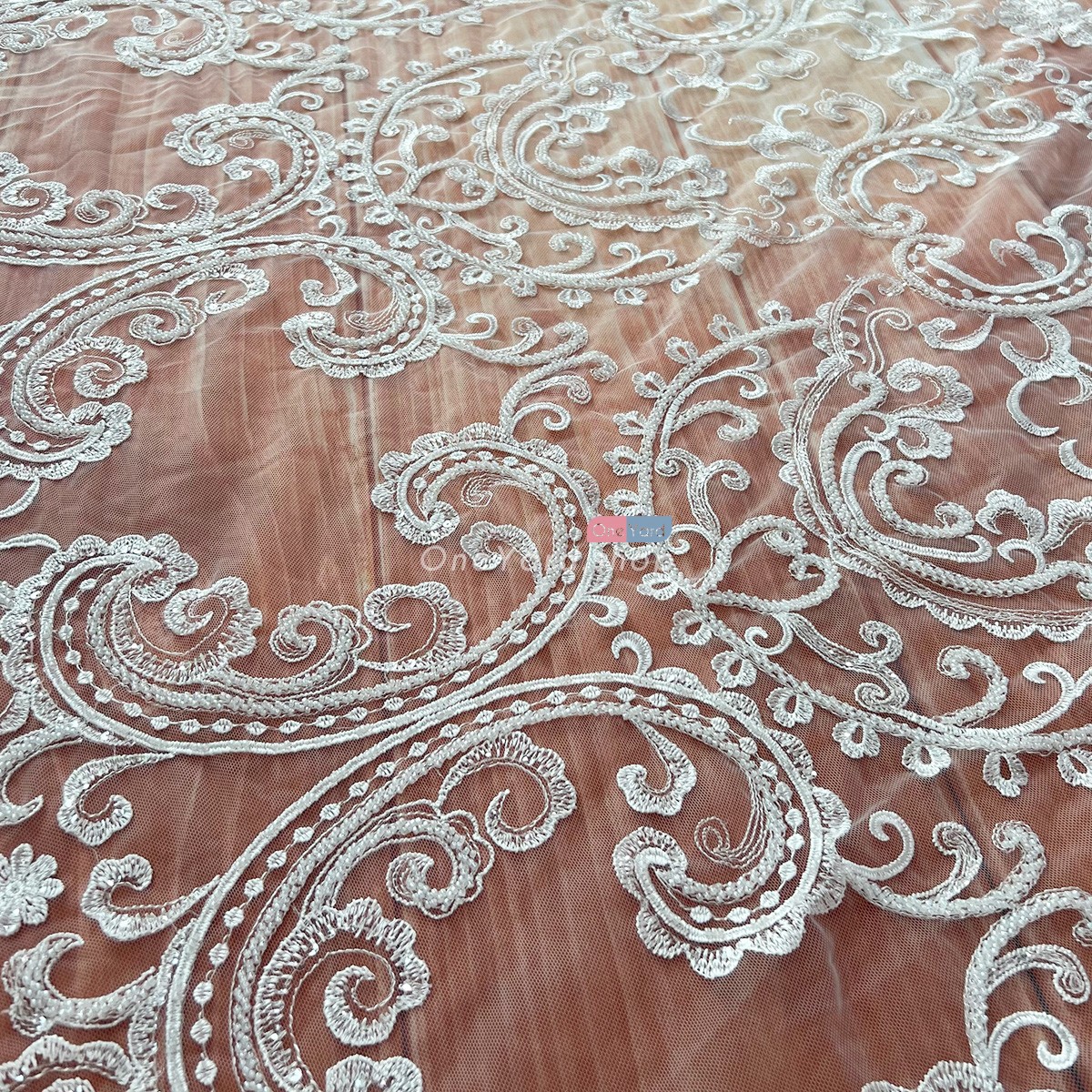 Beaded Geometric Lace and Tulle Mermaid Bridal Gown - BETANCY