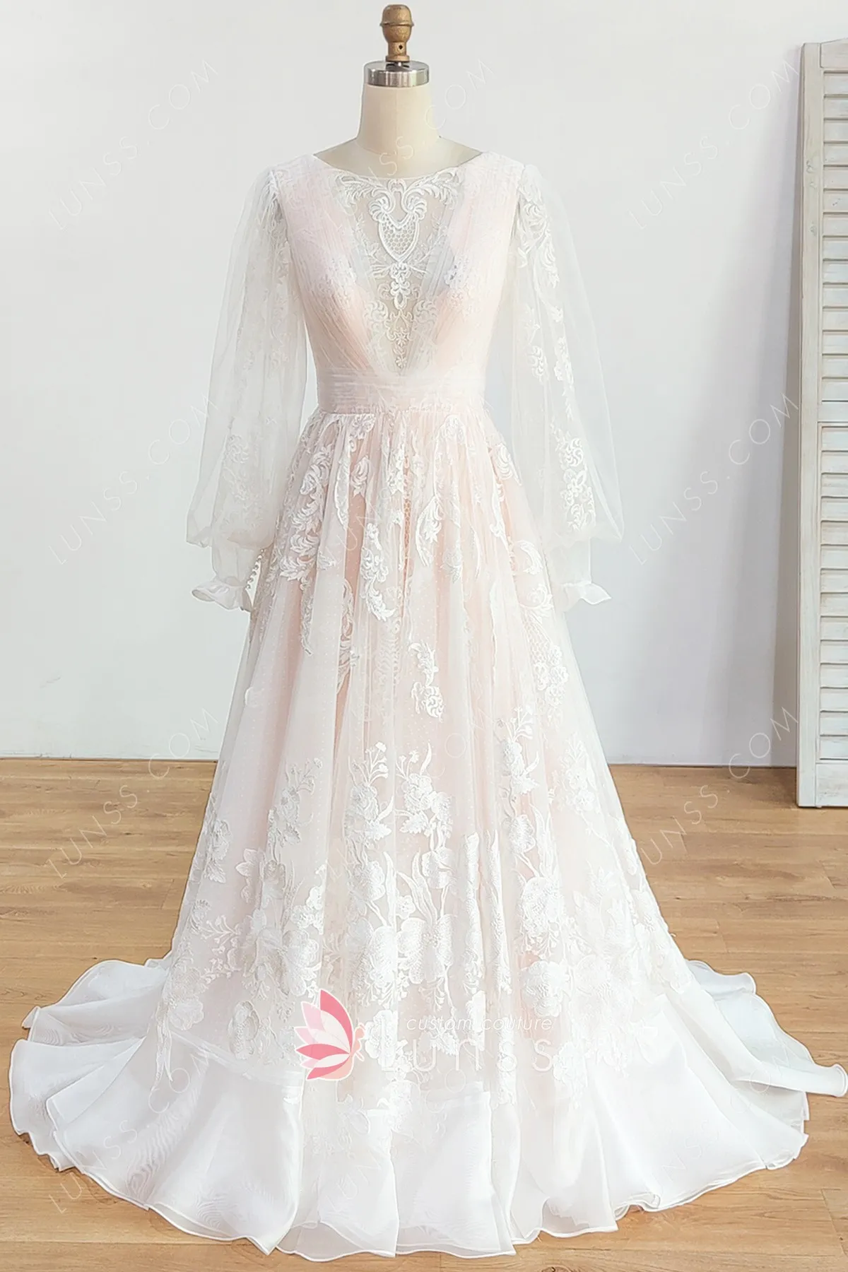 Dense Floral Pattern Embroidery Bridal Lace Fabric - OneYard