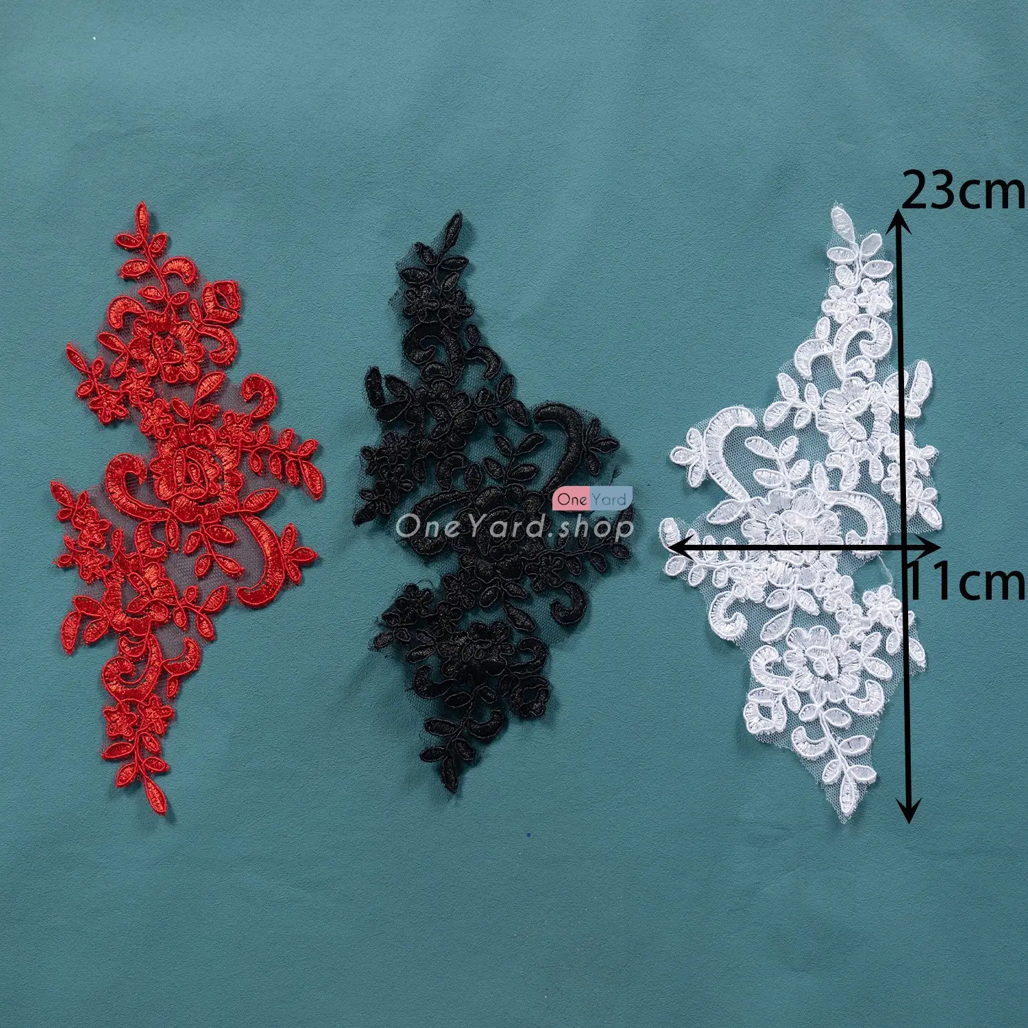 Classic Bridal Lace Applique 11*23cm - OneYard